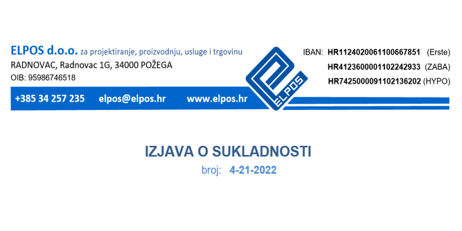 Izjave o sukladnosti - ELPOS grijanje